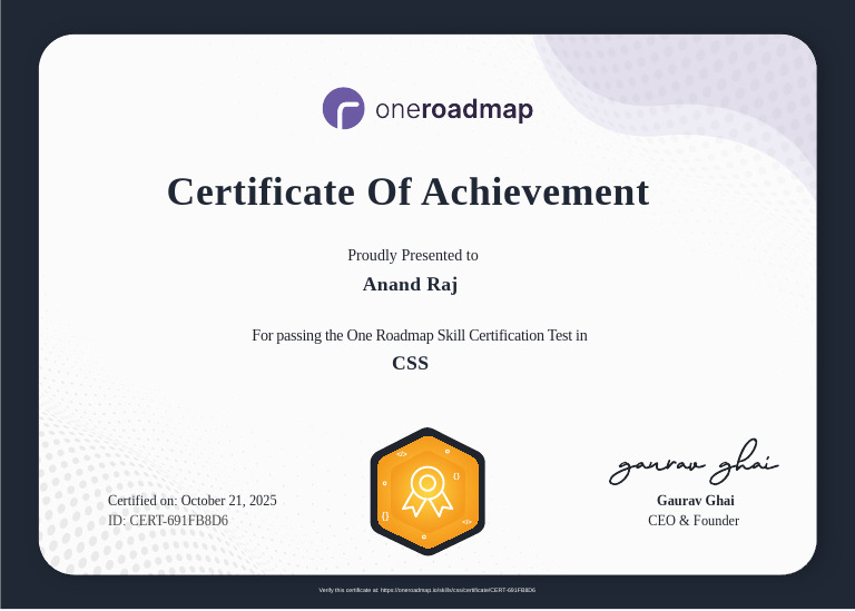 CSS Certificate | PDF