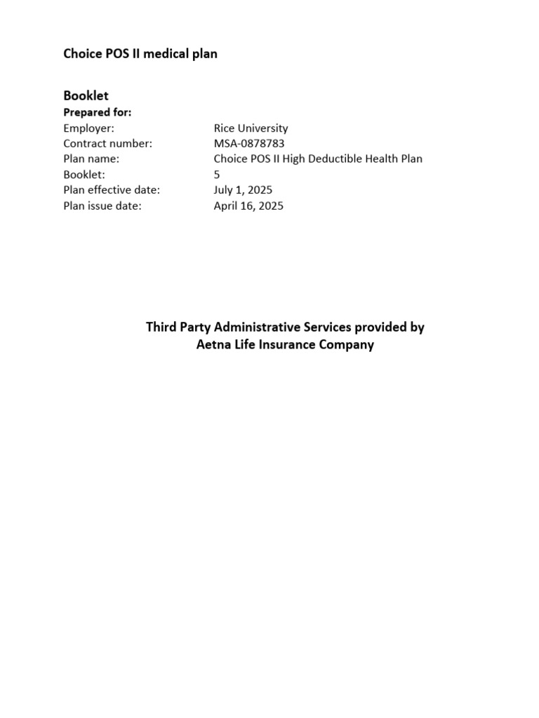 Benefit Plan Description | PDF | Physical Therapy | Assisted ...