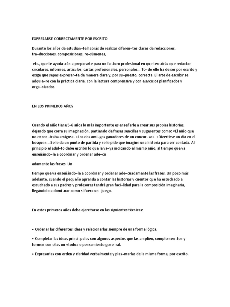 Expresarse Correctamente Por Escrito | PDF | Palabra | Escritura