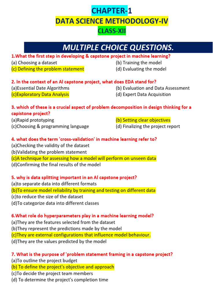 Data Science Methodology MCQs for AI | PDF | Accuracy And Precision ...
