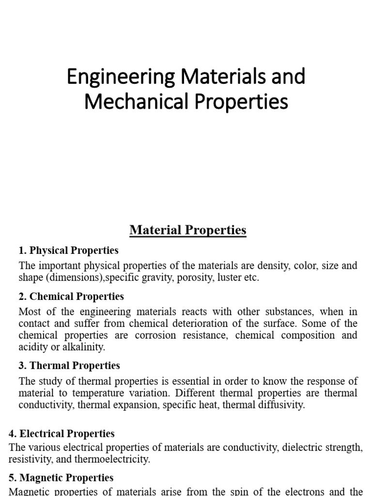 Engineering Materials and Properties Guide | PDF | Cast Iron | Ductility