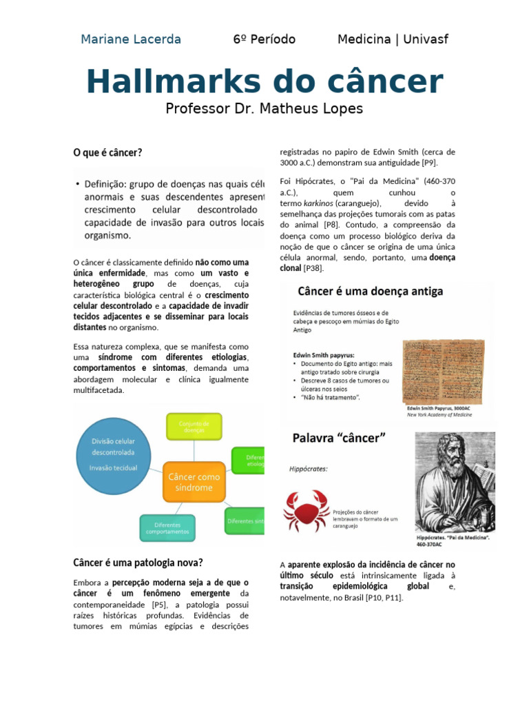 Hallmarks Do Câncer | PDF | Câncer | Apoptose