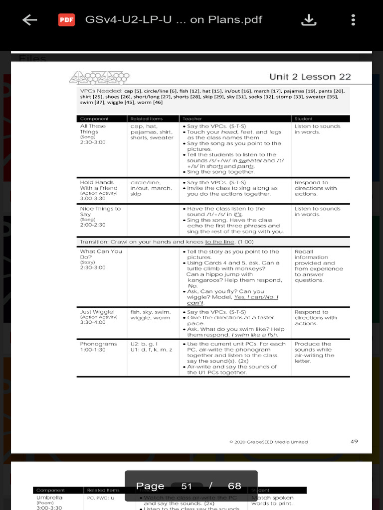 GrapeSEED Unit 2 Lesson Plans | PDF