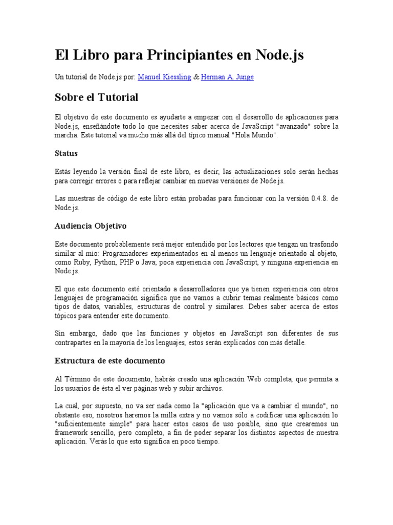 El Libro para Principiantes en Node | PDF