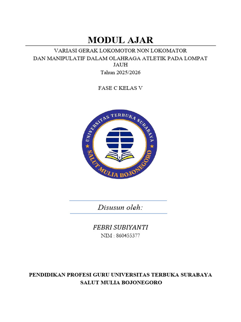 RPP Modul Ajar Lompat Jauh Deep Learning Tahun 2025 | PDF