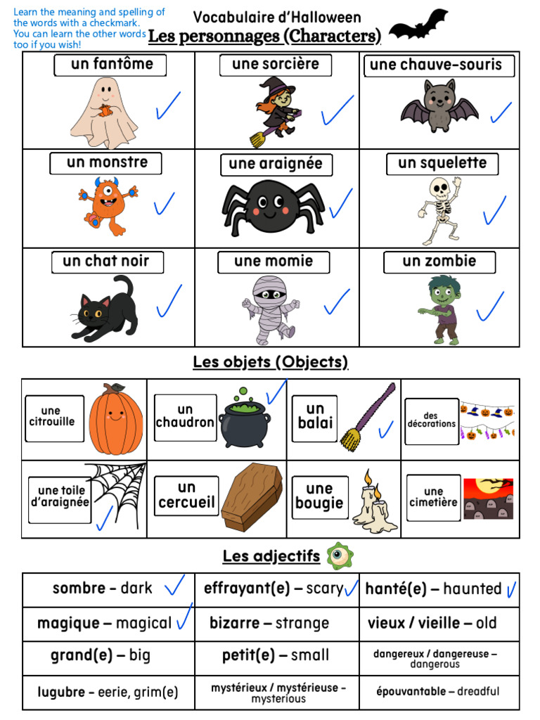 Vocabulaire d'Halloween pour enfants | PDF