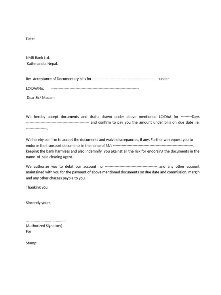 Usance Acceptance Format | PDF