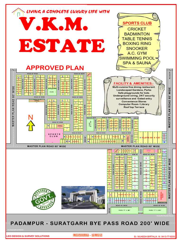 V.K.M. Estate Master Plan Layout | PDF