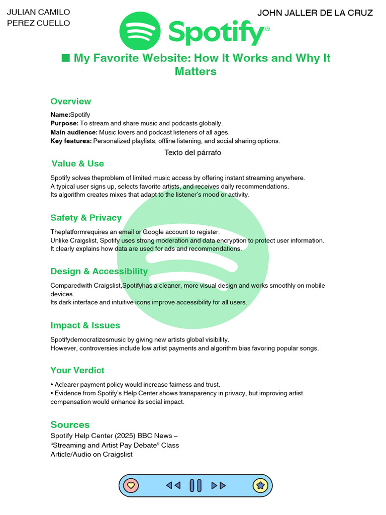 Spotify: Features, Impact, and Issues | PDF