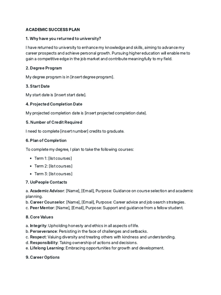 Creating An Academic Success Plan | PDF | Goal | Cognition