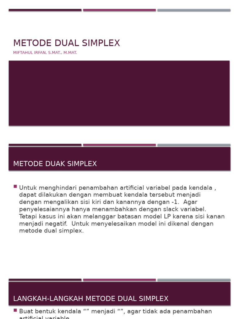 6. Metode Dual Simplex | PDF
