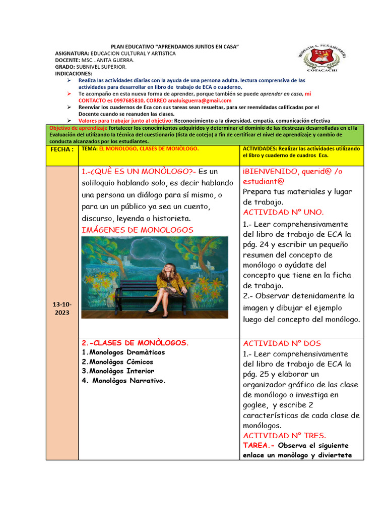 Guia Eca Elecciones B. Superior.23-24. | PDF | Monólogo | Cognición