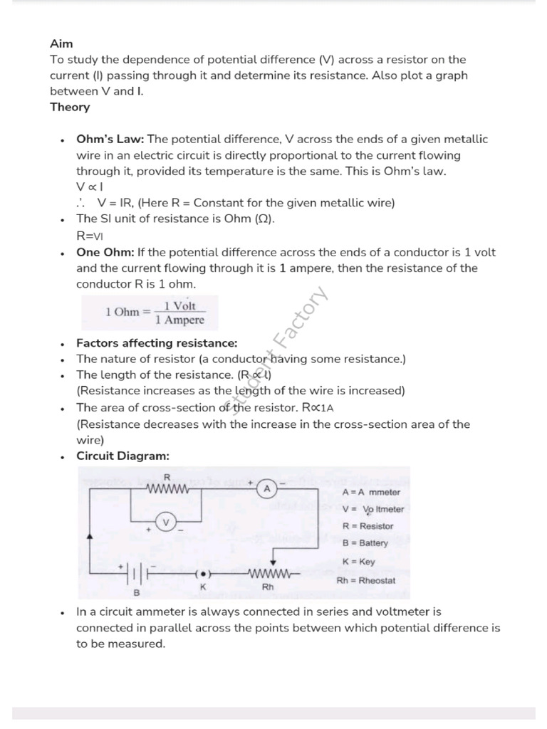 X Practical Ohms Law | PDF