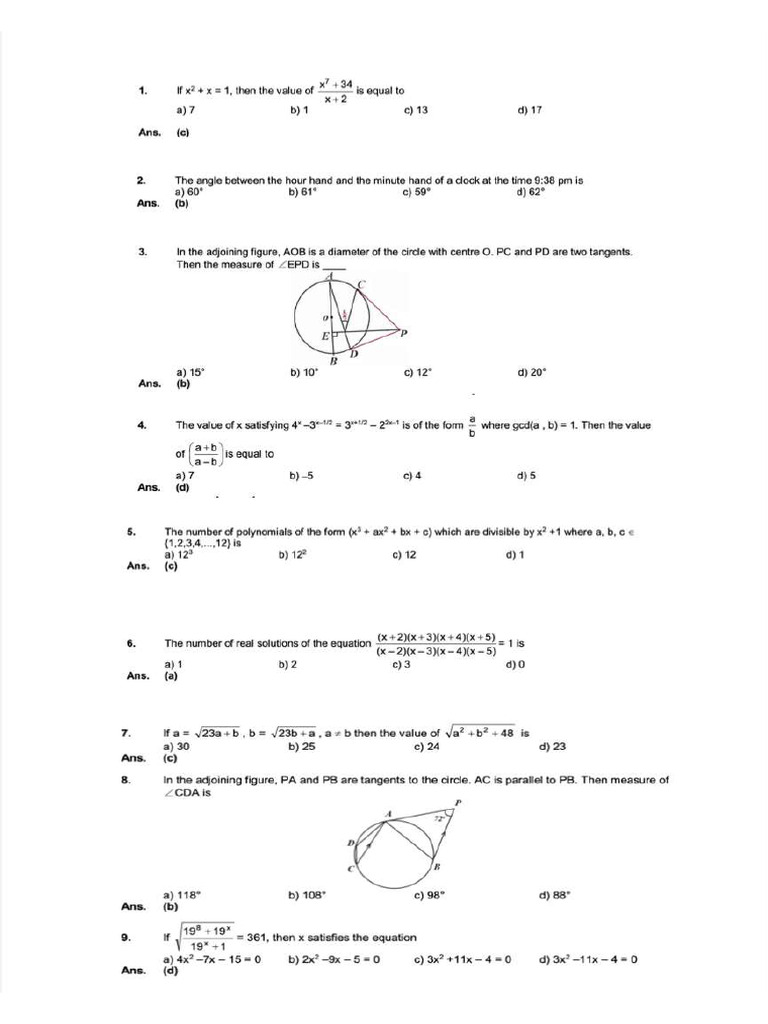 NMTC Question Paper - 2024 | PDF