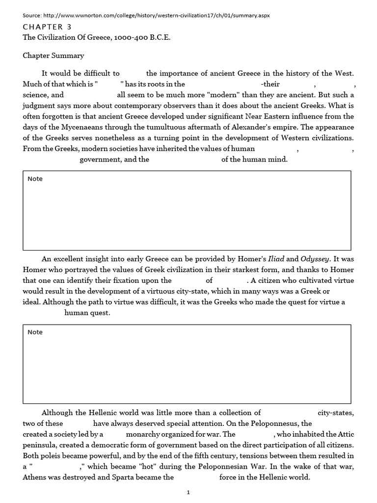 Ancient Greece: Foundations of Western Civilization | PDF | Greeks ...