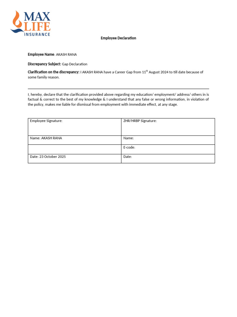 Declaration Akash | PDF