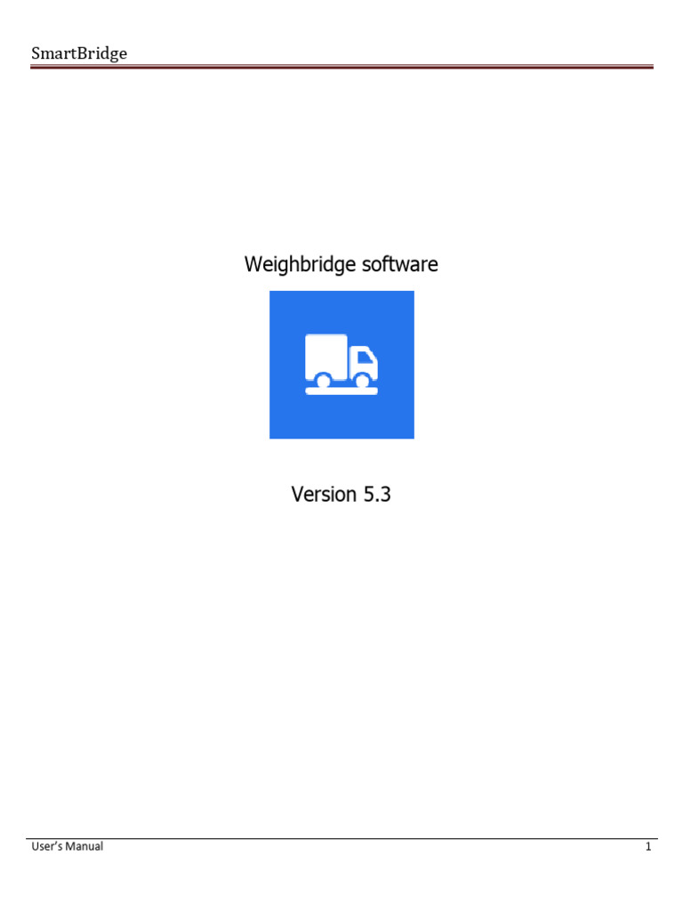 SmartBridge Professional Weighbridge Software User Manual | PDF | Radio ...