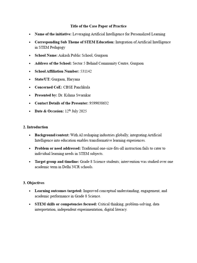 AI-Enhanced Learning in Grade 8 Science | PDF | Artificial Intelligence ...