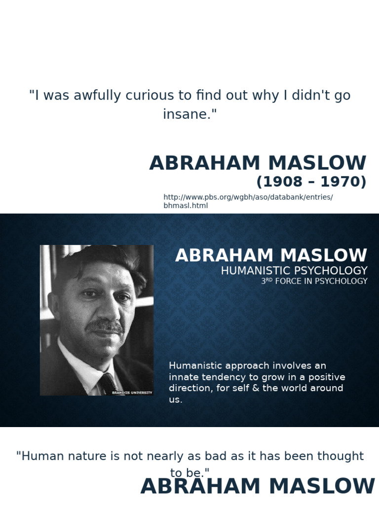 Abraham Maslow and Hierarchy of Needs | PDF | Self Actualization ...