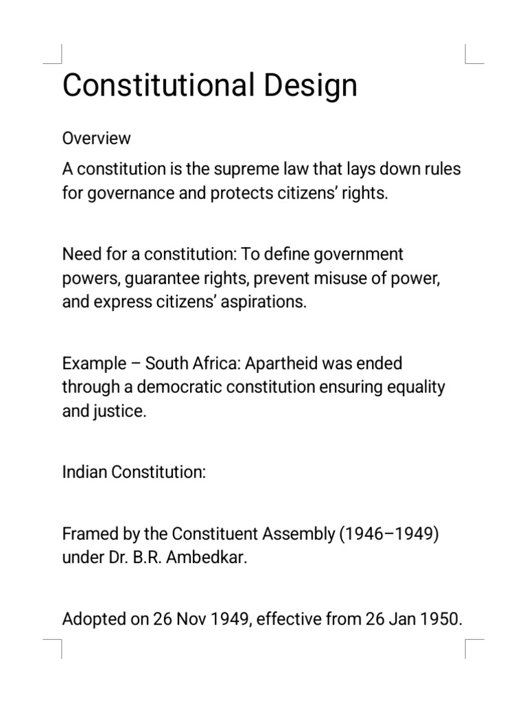 Constitutional Design | PDF | Apartheid | Nelson Mandela