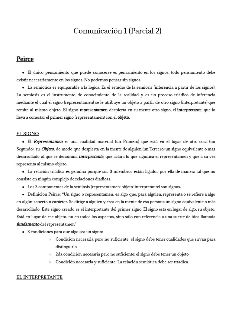 Semiótica y Signos en Peirce | PDF | Charles Sanders Peirce | Datos