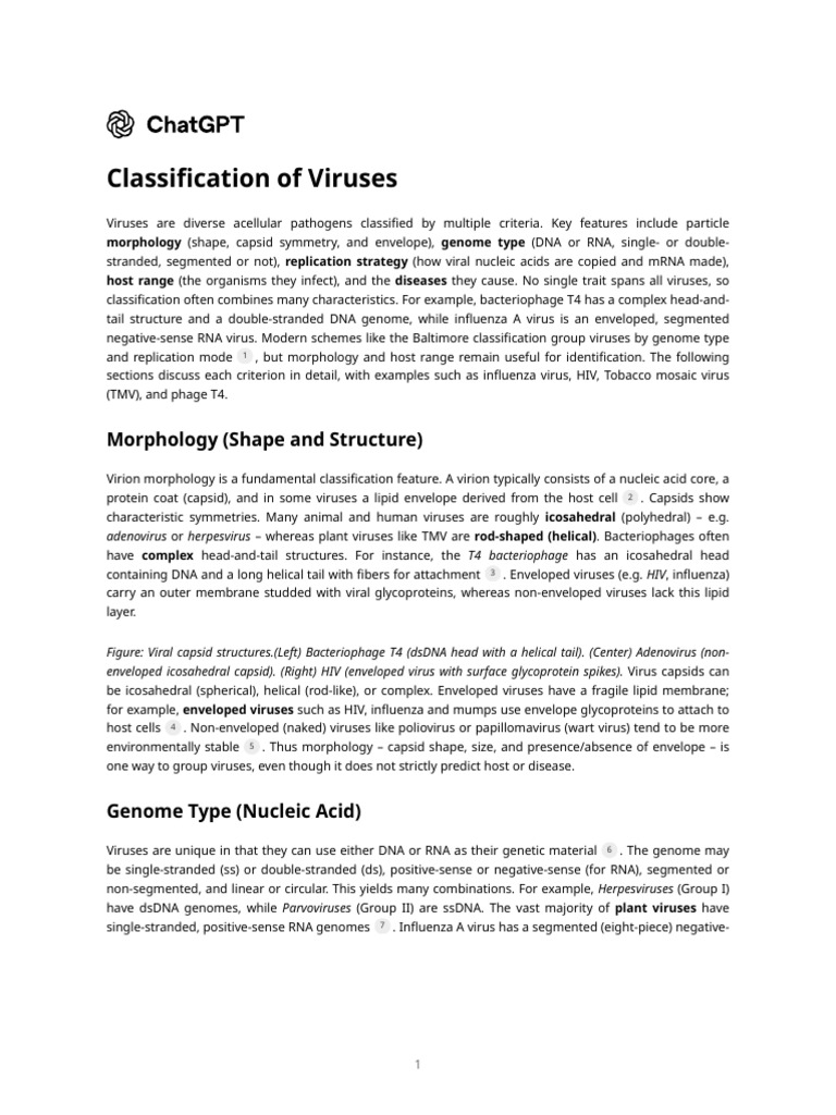 Virus Classification: Morphology & Genome | PDF | Virus | Bacteriophage
