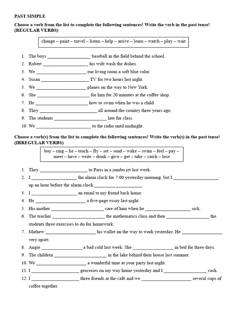 Past Simple Verb Exercises and Stories | PDF