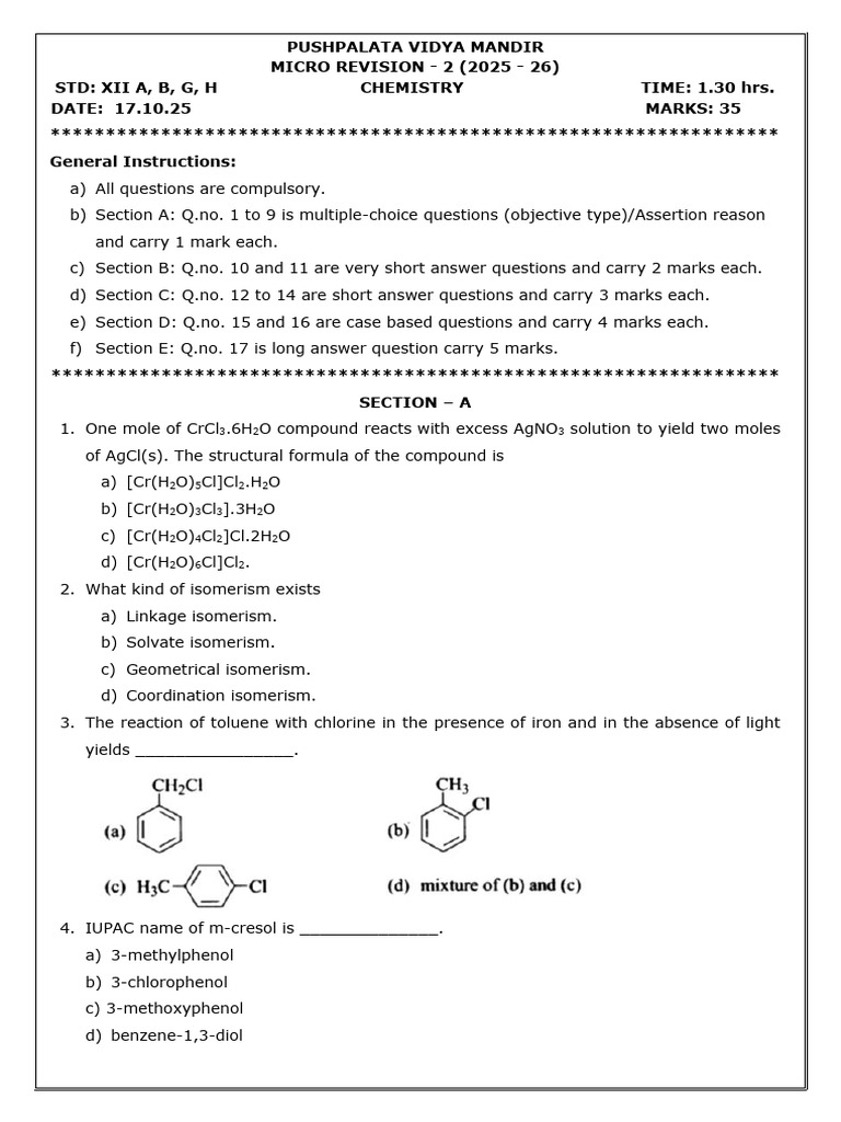 Chemistry Micro Revision for Std XII | PDF | Coordination Complex ...