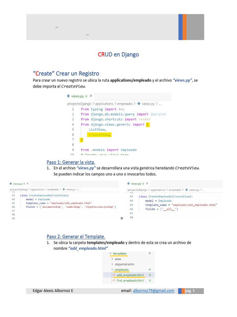 Guia 06 - CRUD Django Parte I | PDF | Archivo de computadora | Tecnologías de la información