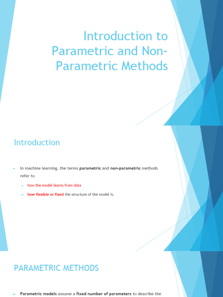 Introduction To Parametric and Non - Parametric Methods 8 | PDF ...