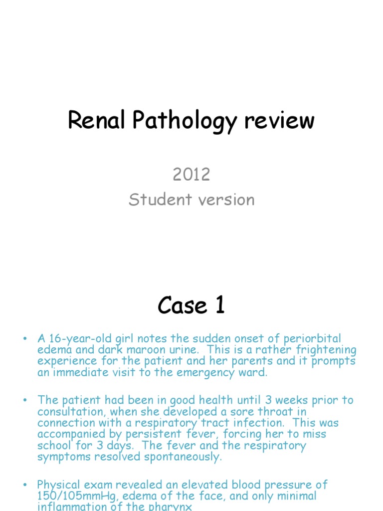 Renal Pathology Case Studies Analysis | PDF | Medical Specialties ...