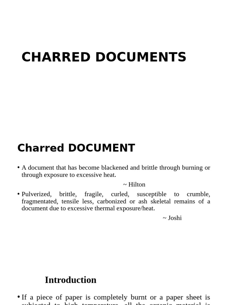 Forensic Examination of Charred Documents | PDF | Infrared | Paper