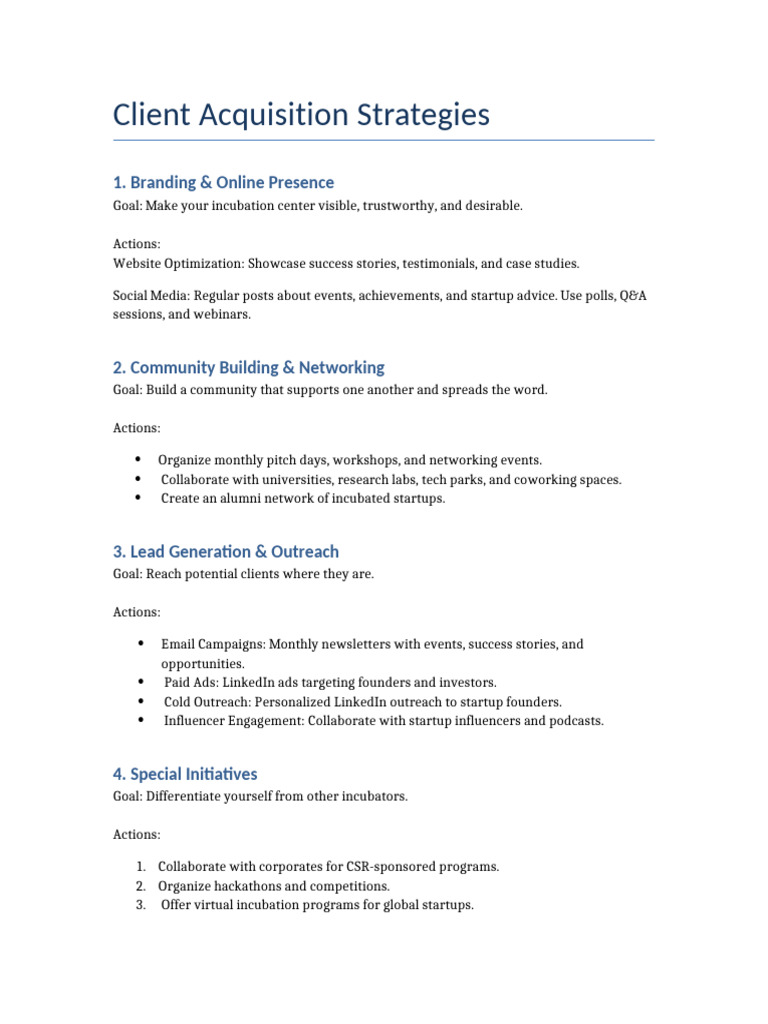 Effective Client Acquisition Strategies | PDF
