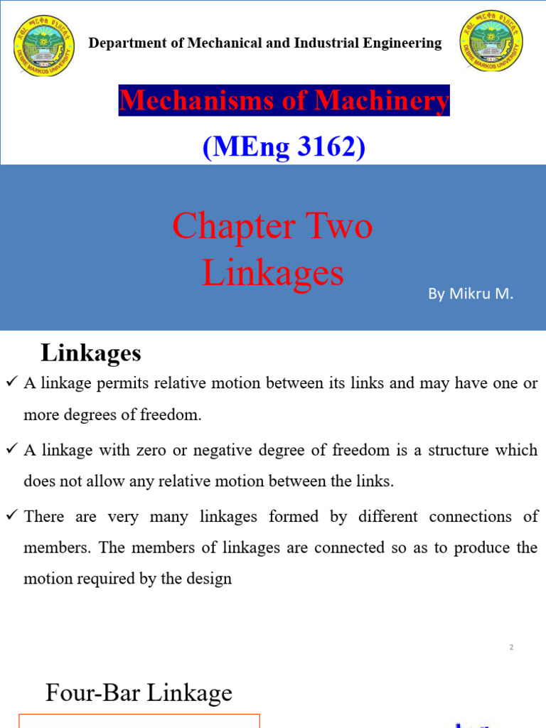 Chapter Two Linkage | PDF | Motion (Physics) | Mechanical Engineering