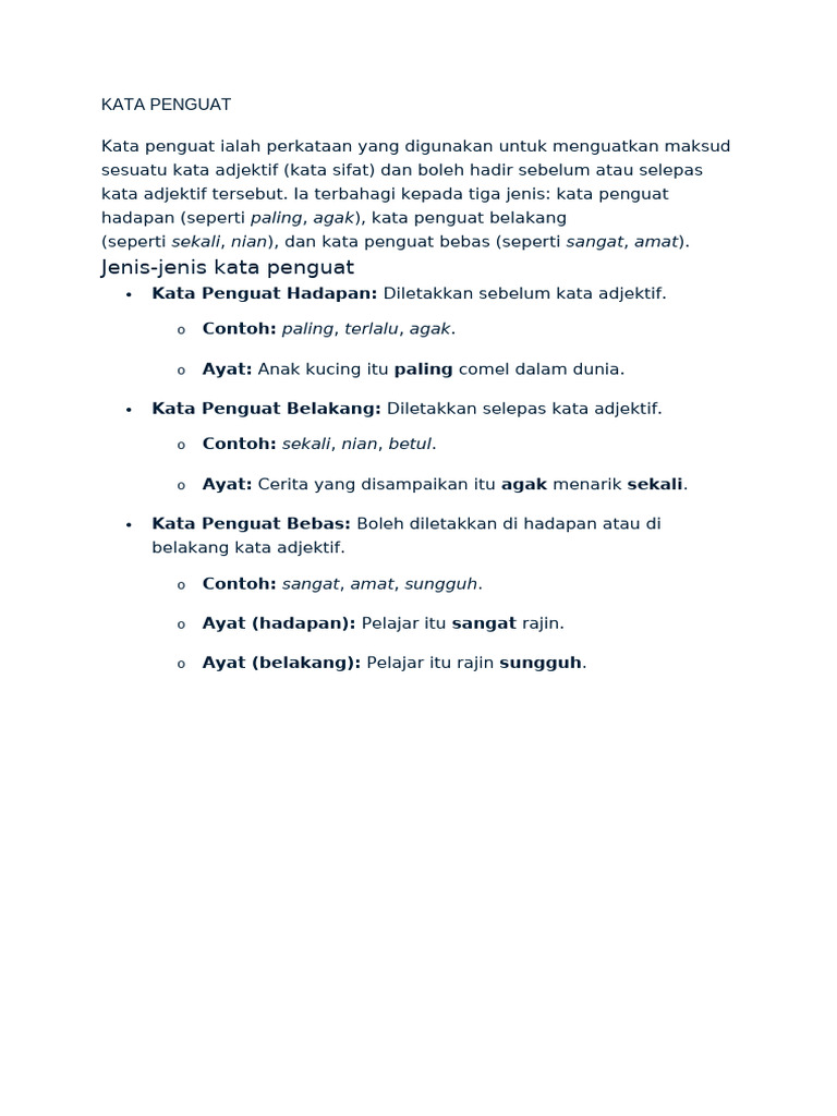 Kata Penguat | PDF