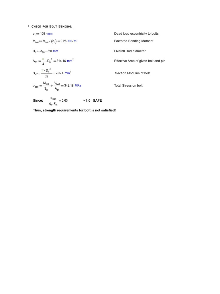 Bolt Bending Check and Stress Analysis | PDF