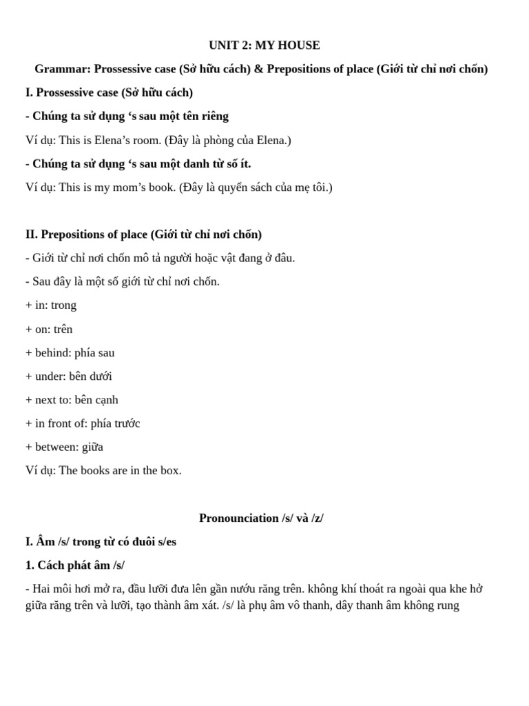 Unit 2. My house | PDF
