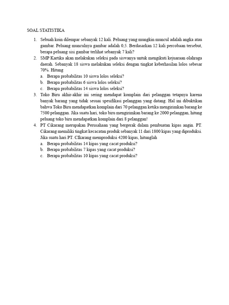 ( Tugas 7) - Distribusi Pbinomial Dan Poisson Ch.9 | PDF
