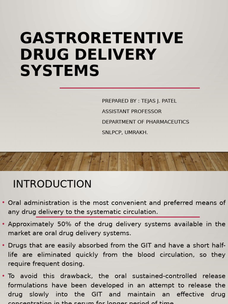 3.1 Gastroretentive Drug Delivery Systems | PDF | Stomach | Adhesion