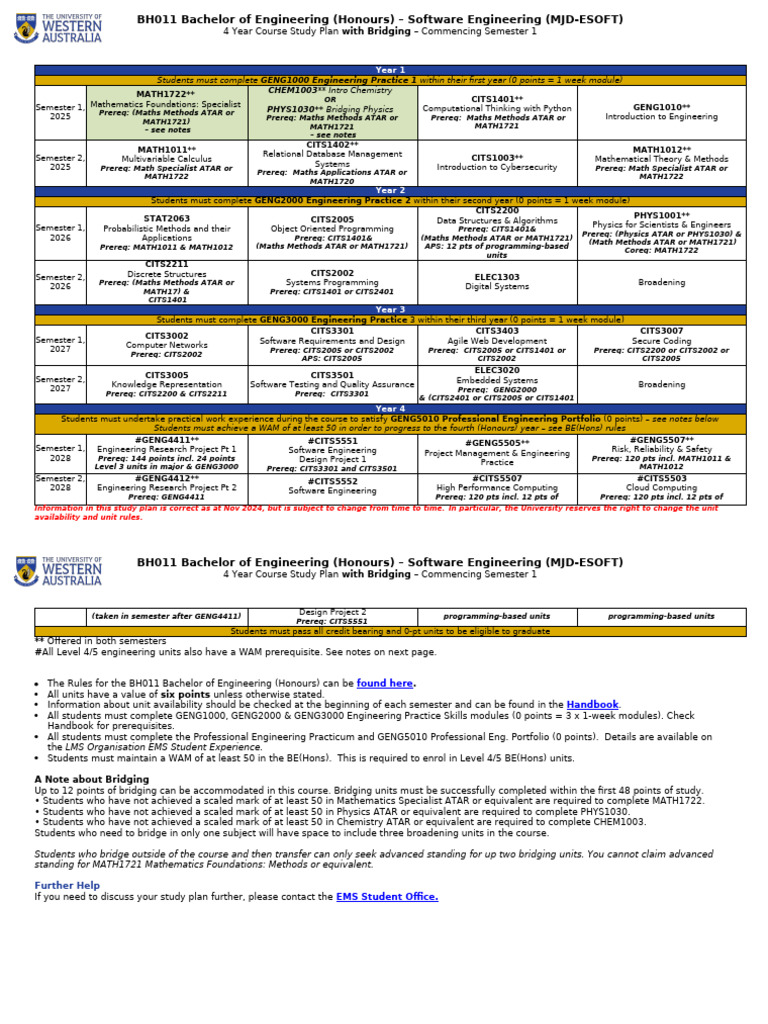 BE Software Engineering (With Bridging) SEM-1-2025 | PDF | Mathematics ...