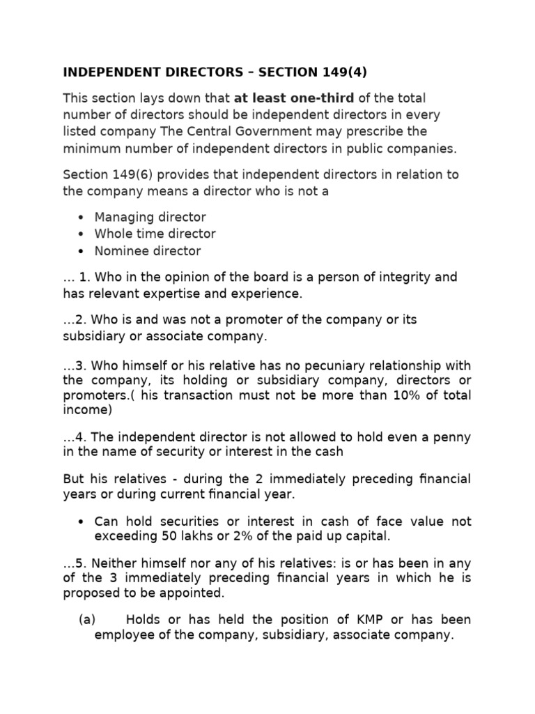 INDEPENDENT DIRECTORS | PDF | Information | Business