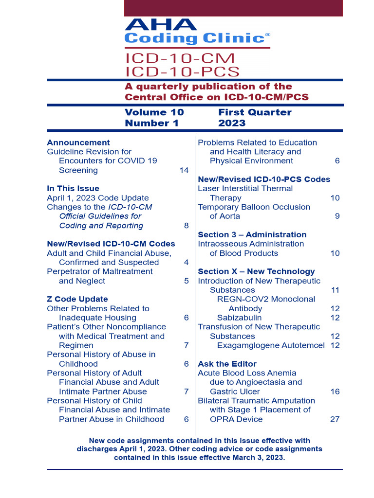 Coding Clinic 1st QTR 2023 | PDF | Lymphoma | Lymphatic System