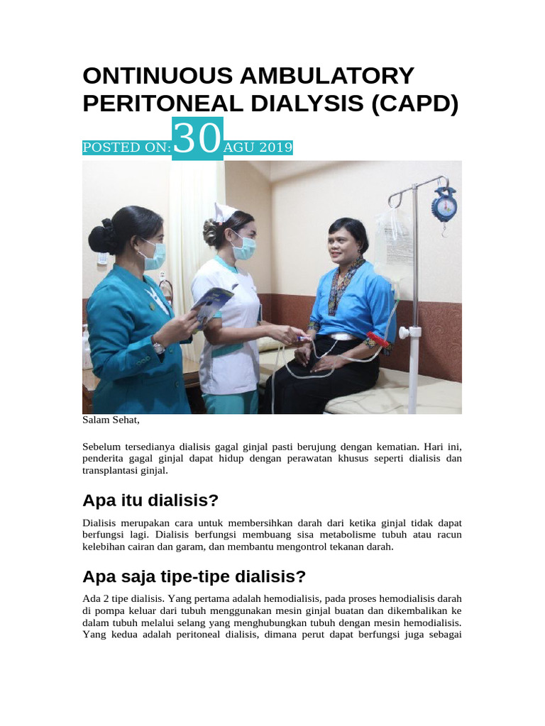 CONTINUOUS AMBULATORY PERITONEAL DIALYSIS | PDF