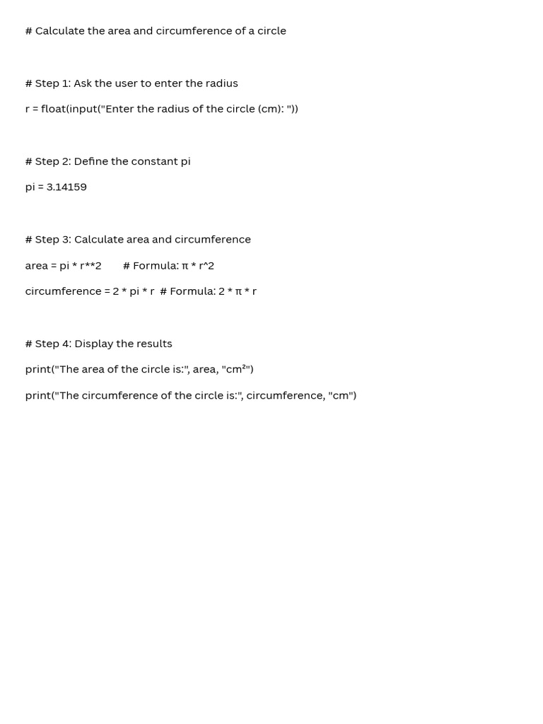 Print (The Circumference of The Circle Is, Circumference, CM) | PDF