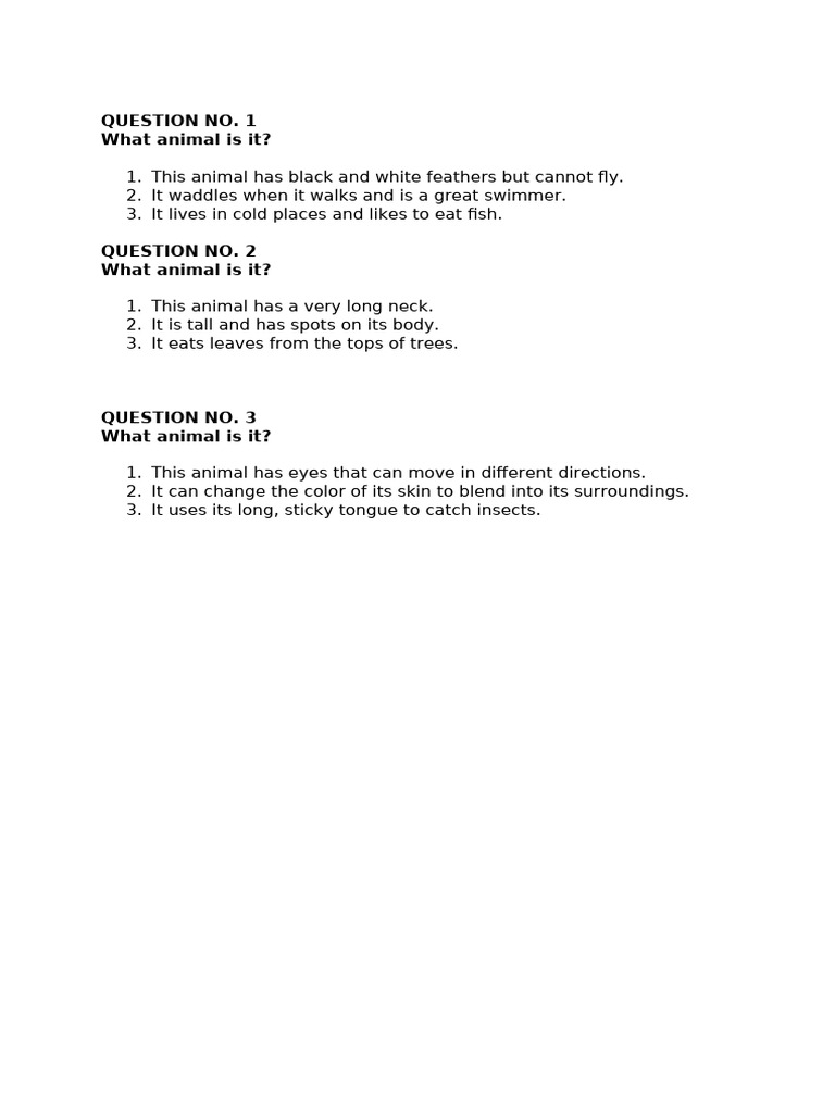 Animal Identification Quiz | PDF