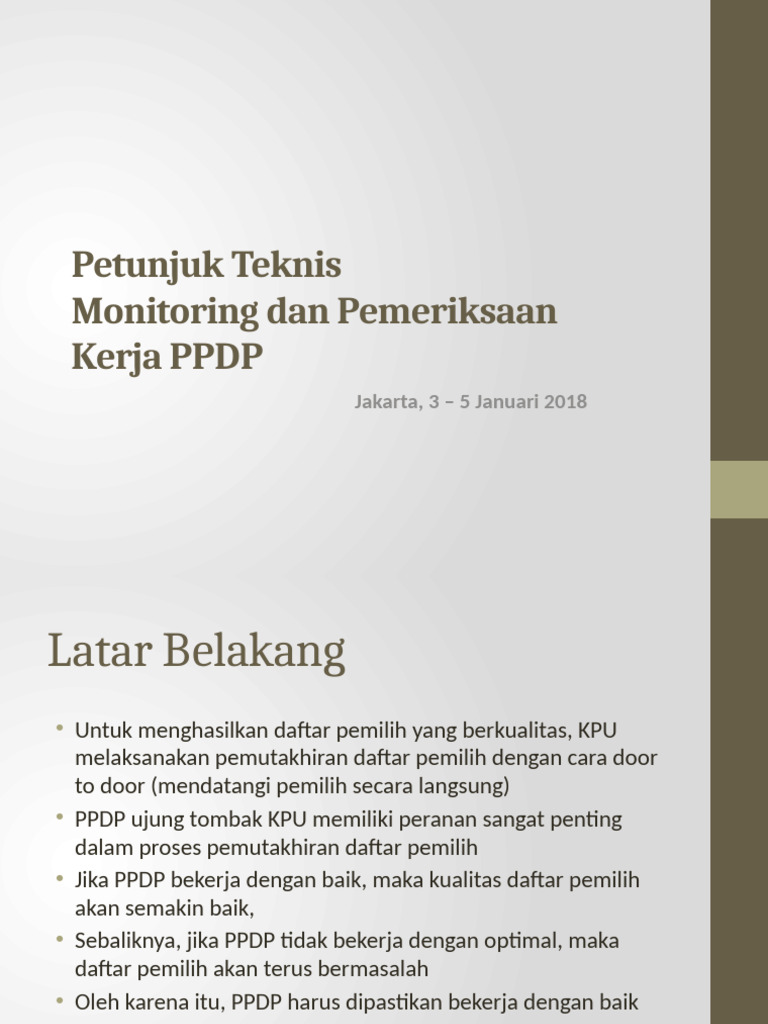 Monitoring Dan Pemeriksaan Kerja PPDP | PDF