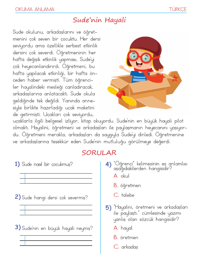 Sinif 1. Donem 7. Hafta Haftalik Odev | PDF