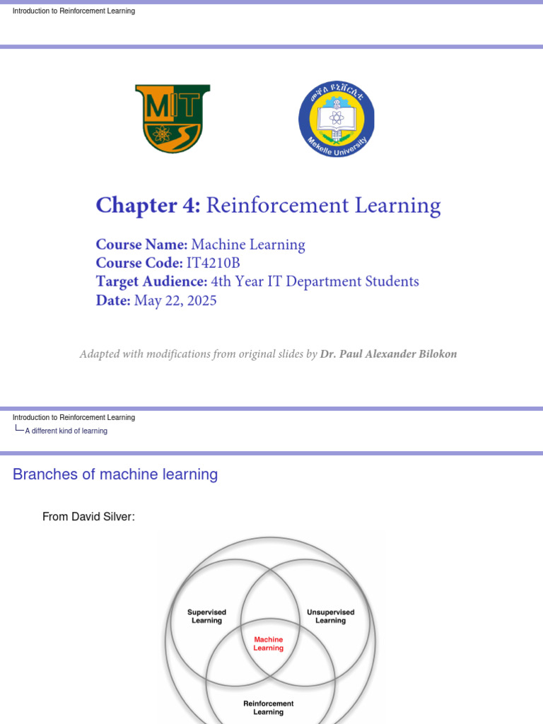 Chapter 4 - Reinforcement Learning | PDF | Machine Learning | Deep Learning