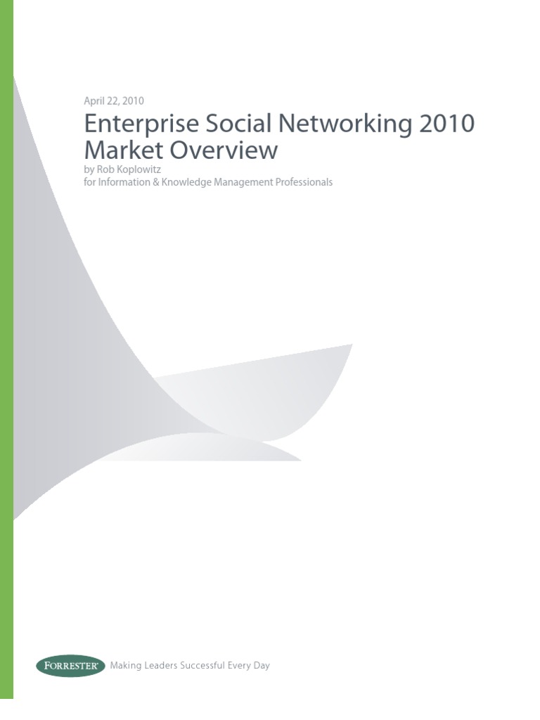 Enterprise Social Networking 2010 Market Overview: April 22, 2010 | PDF ...