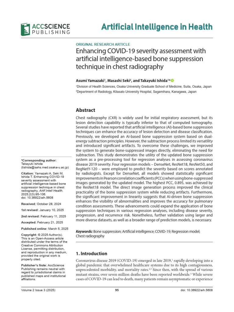 Enhancing COVID-19 Severity Assessment With Artificial Intelligence ...